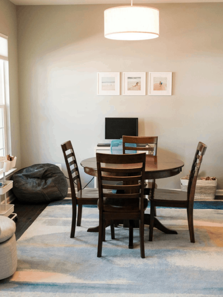 distance learning space at home